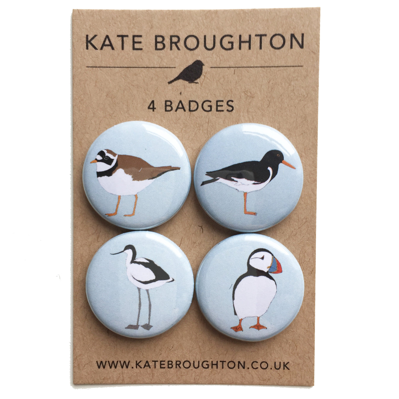 Coastal bird badge set – katebroughton