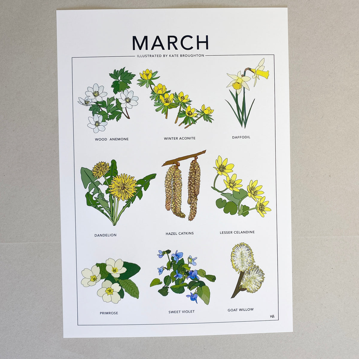 March wildflower nature print – katebroughton