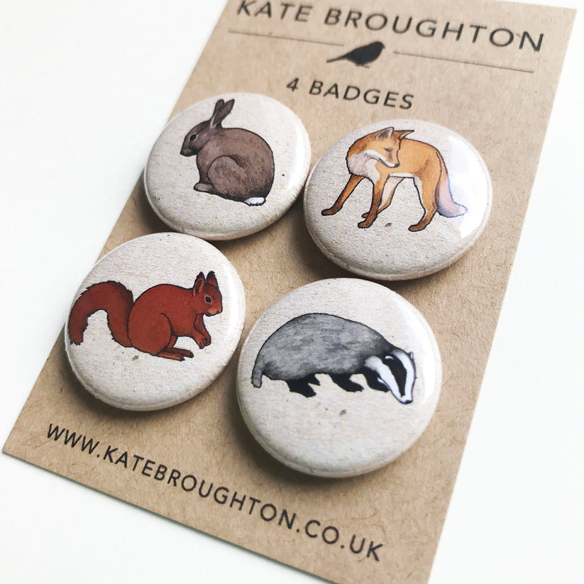 Woodland Animal badge set – katebroughton